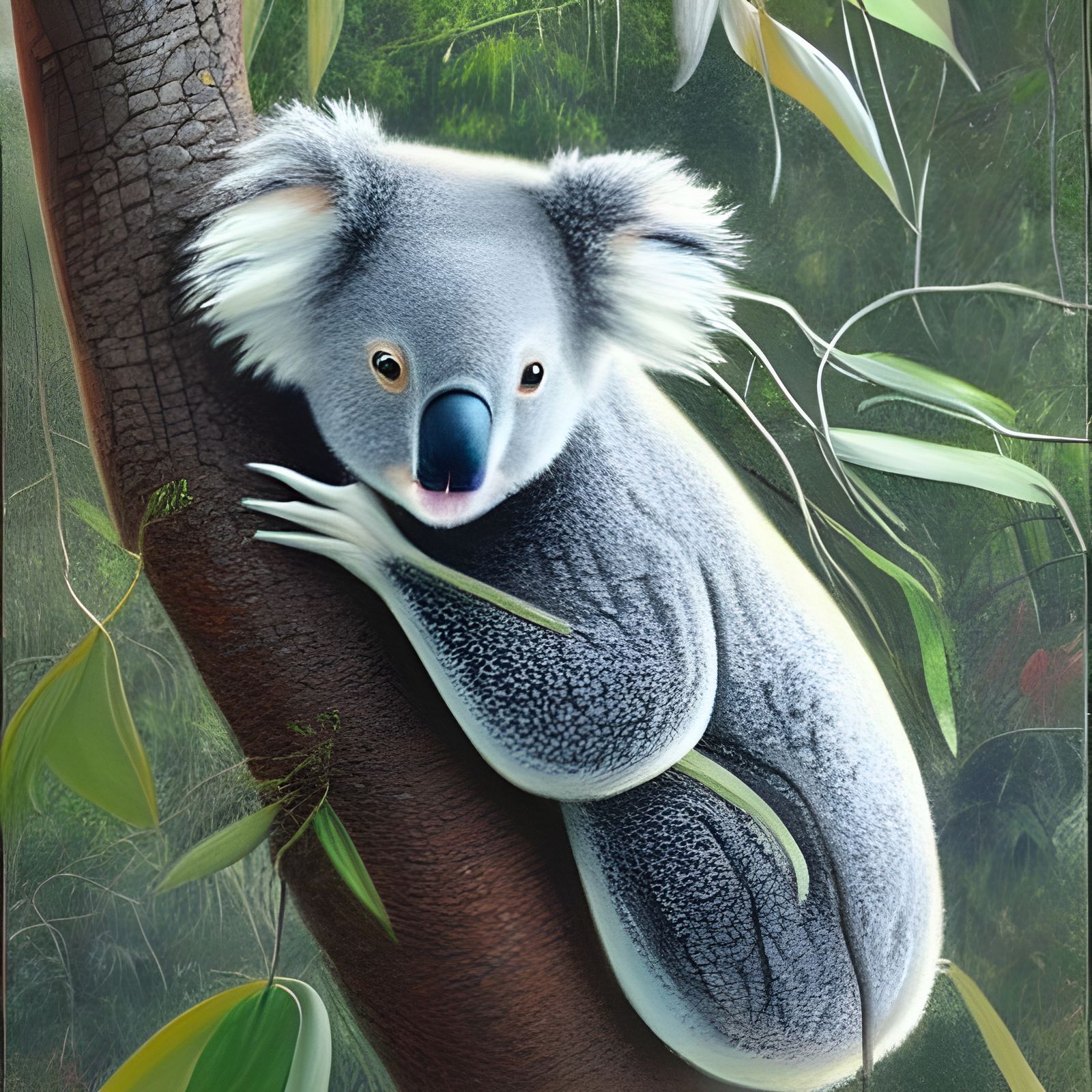 Koala in a tree - AI Generated Artwork - NightCafe Creator