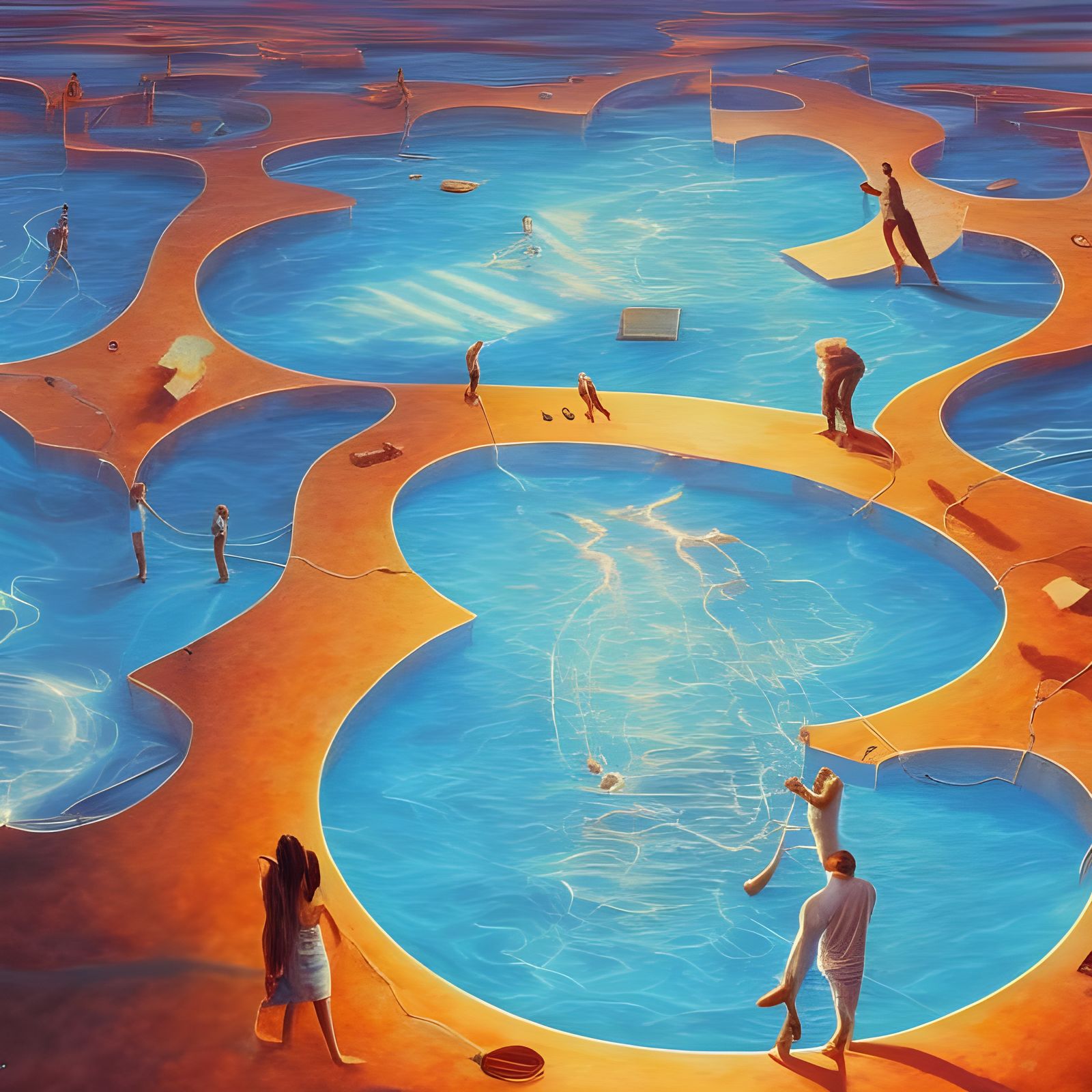 Swimming pools forever - AI Generated Artwork - NightCafe Creator