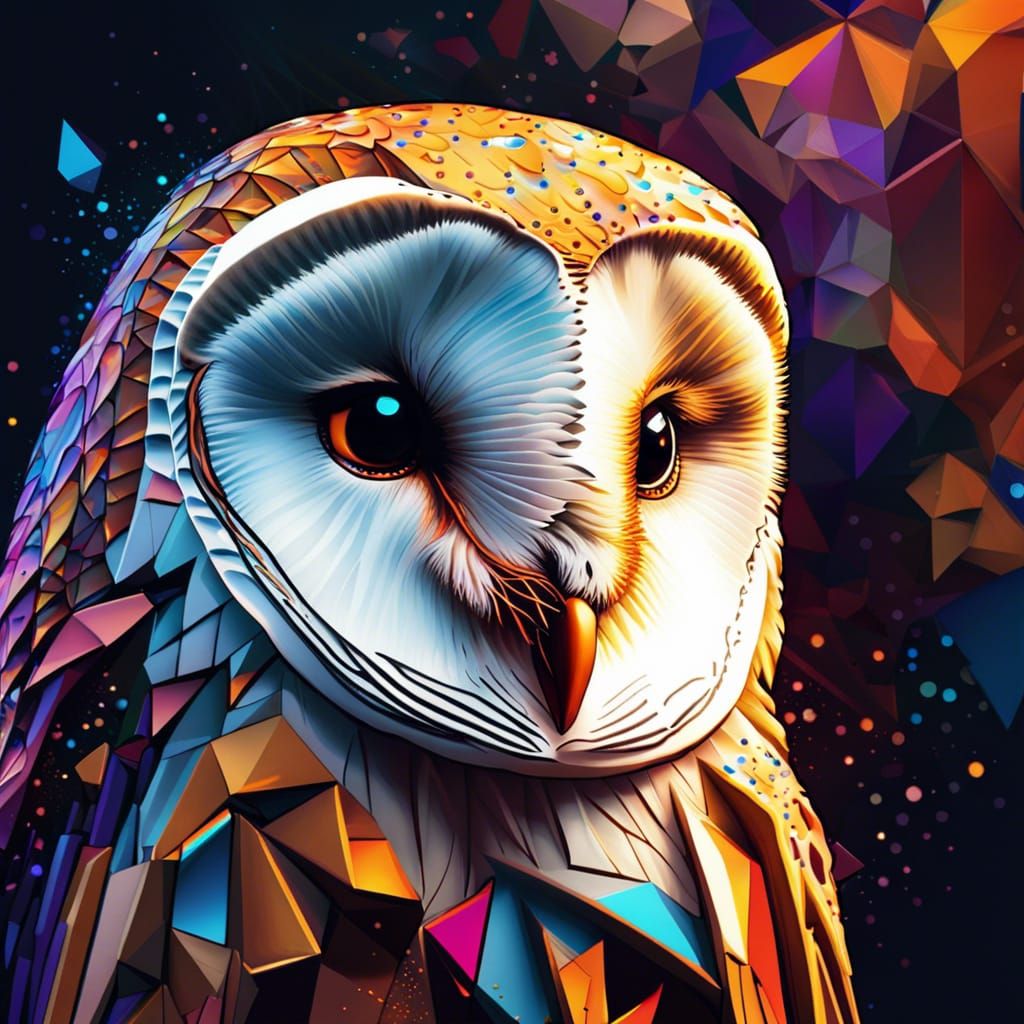Fractal Barn Owl - AI Generated Artwork - NightCafe Creator