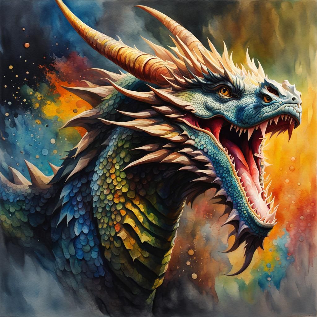 Splash Art Dragon - AI Generated Artwork - NightCafe Creator