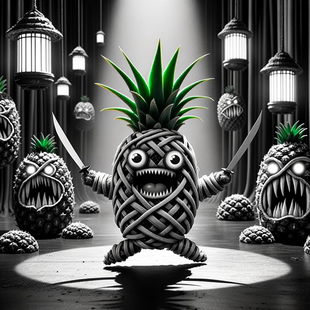 Pinapple Chibi Fruit Ninja - AI Generated Artwork - NightCafe Creator