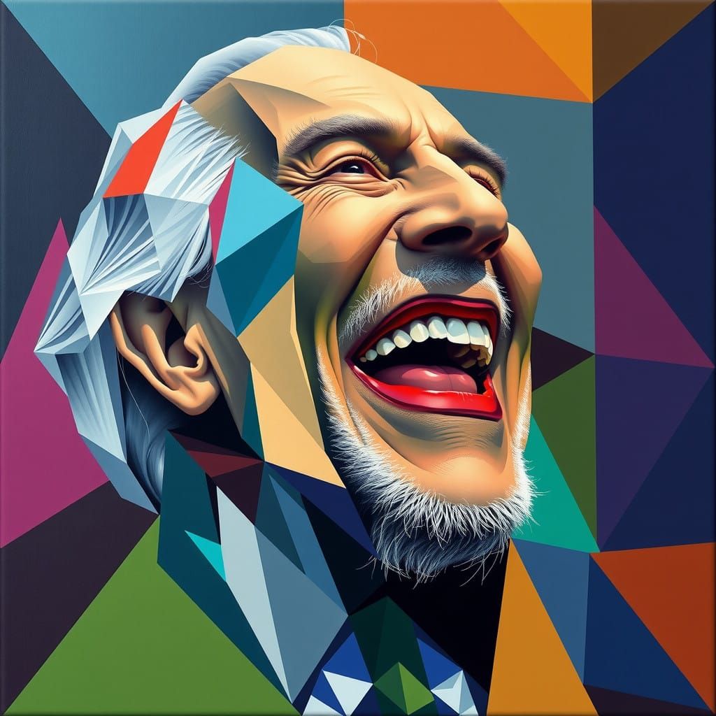 cubism image of Dr Jung laughing cubist painting, Neo-Cubism, layered ...