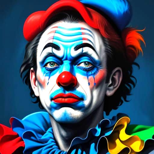payaso que llora - Sorrowful Clown with Blue Tear