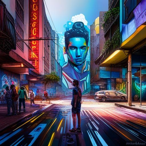 rio de janeiro realista cyberpunk futuro 16:9 - AI Generated Artwork ...