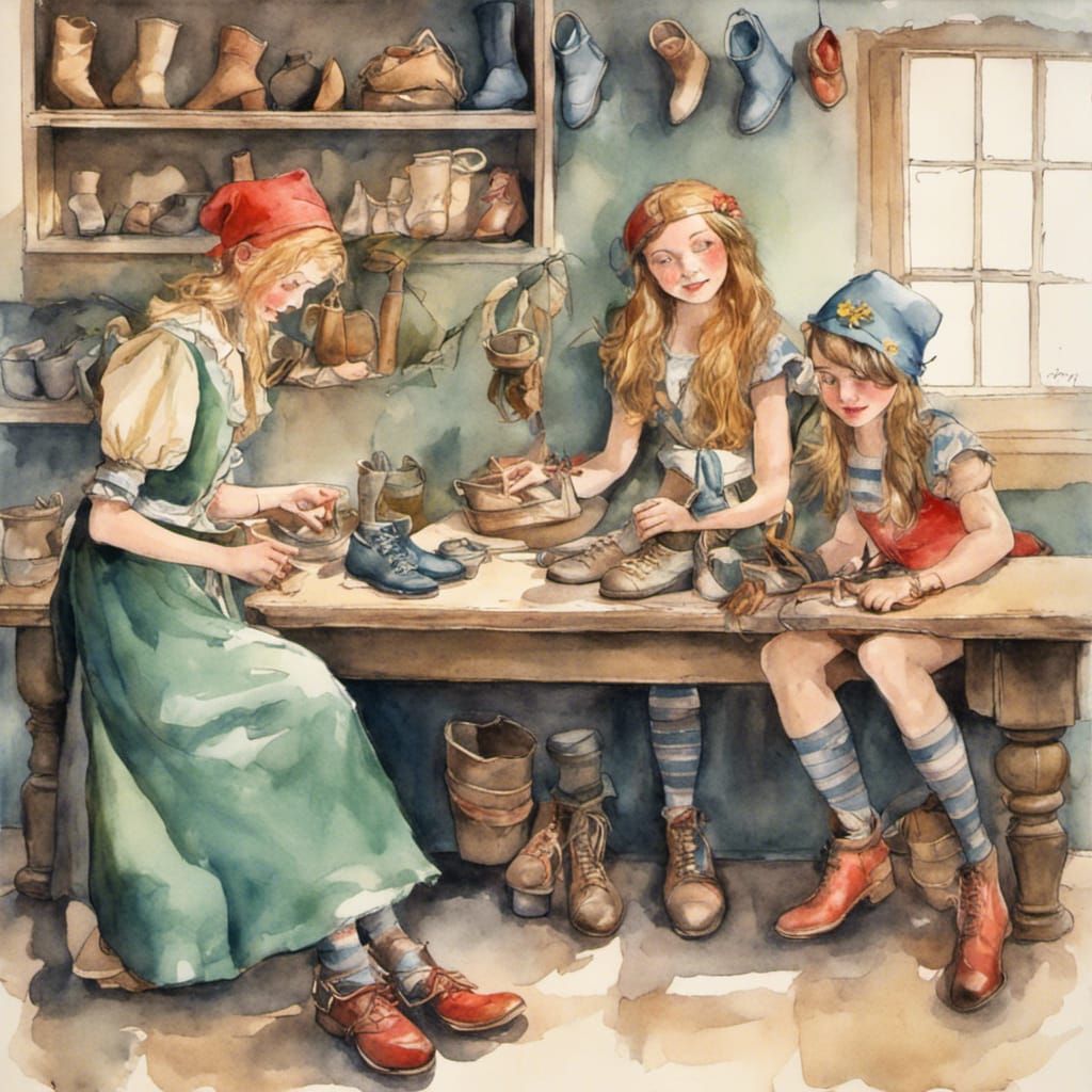 the shoemakers' workshop - AI Generated Artwork - NightCafe Creator