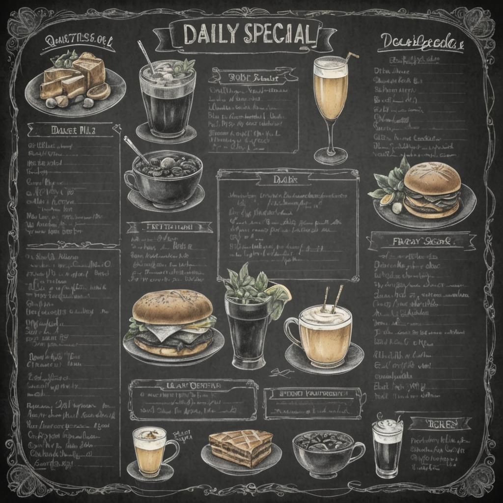 Daily Special Chalkboard Menu - AI Generated Artwork - NightCafe Creator