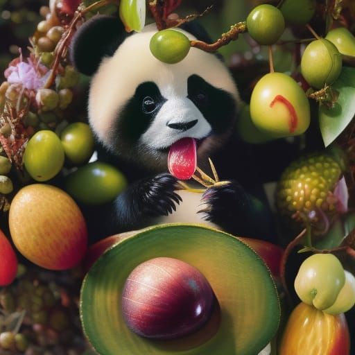 Cute Avocado Panda - AI Generated Artwork - NightCafe Creator