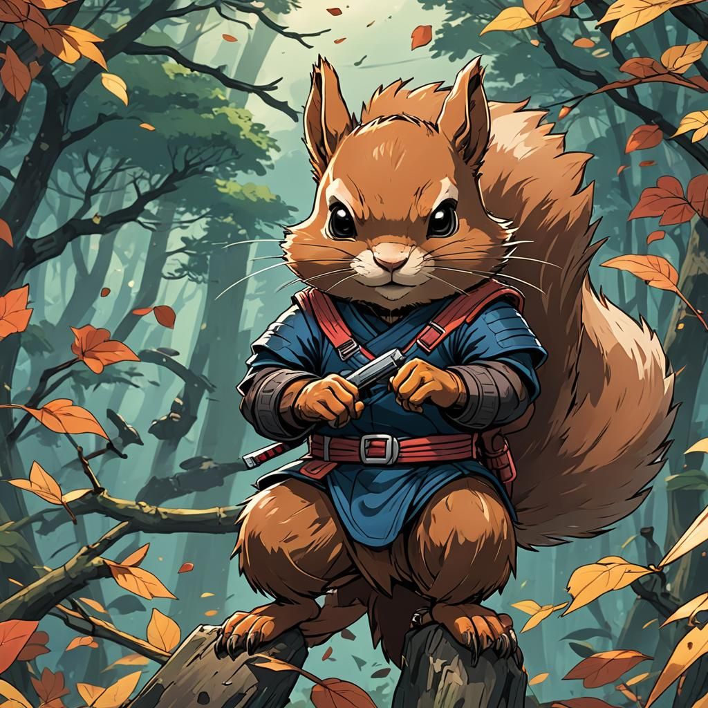 Ninja squirrel - AI Generated Artwork - NightCafe Creator