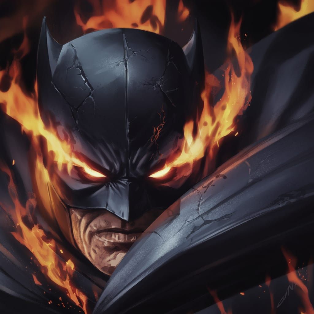 Ultimate fire Batman symbol - Fiery Batman Emblem