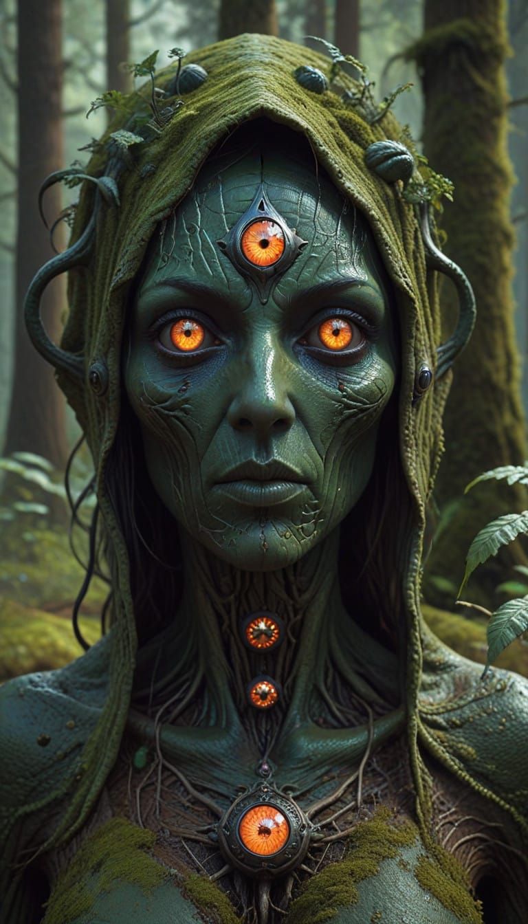 Bride of Cthulhu, Number 3 - Cthulhu Bride in Spooky Forest