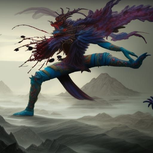 Tai-chi Flying kick - AI Generated Artwork - NightCafe Creator
