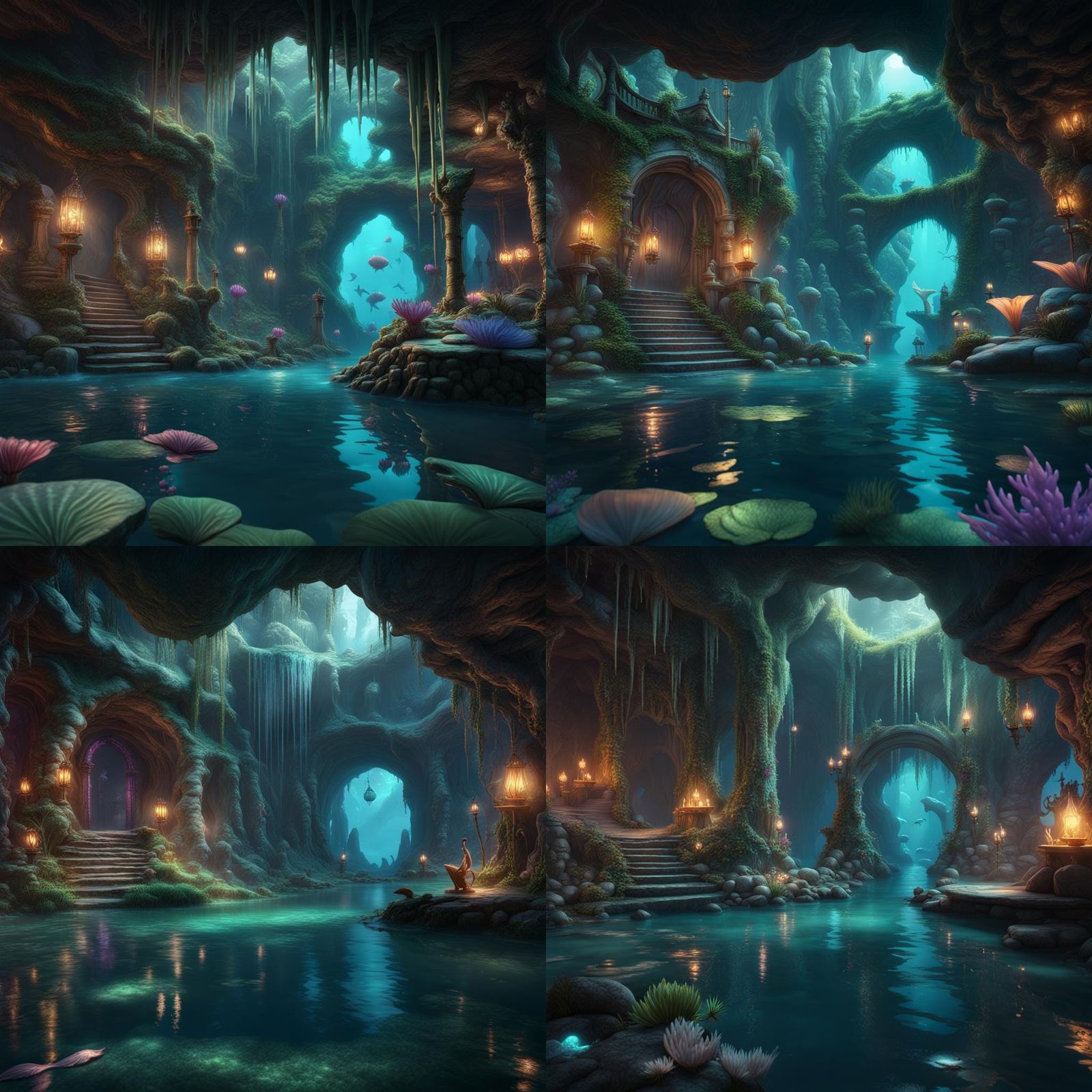 Mermaid grotto variations - AI Generated Artwork - NightCafe Creator