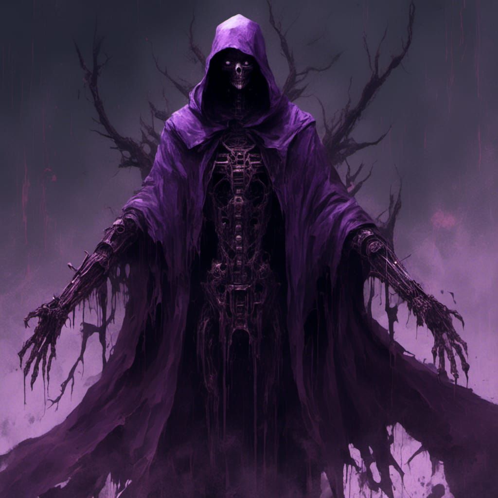 Tall, no legged, evil robotic mechanized humanoid with no face, wearing ...