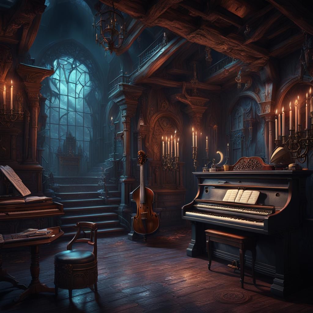 haunted music studio - AI Generated Artwork - NightCafe Creator