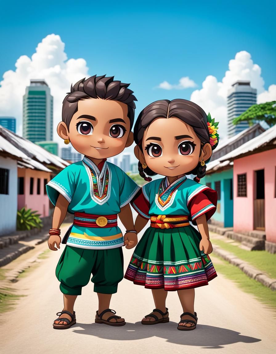 Belizean Charm: Chibi Duo in Belmopan - AI Generated Artwork ...
