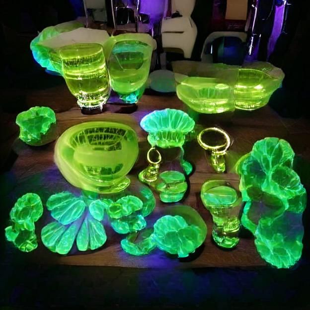 Uranium Glass Fungi - AI Generated Artwork - NightCafe Creator