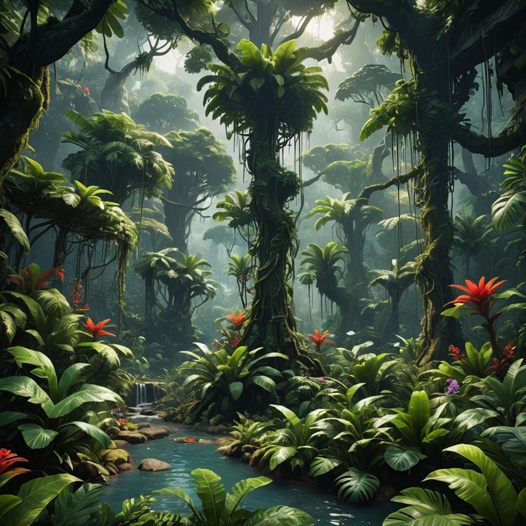 Tropical rainforest - AI Generated Artwork - NightCafe Creator