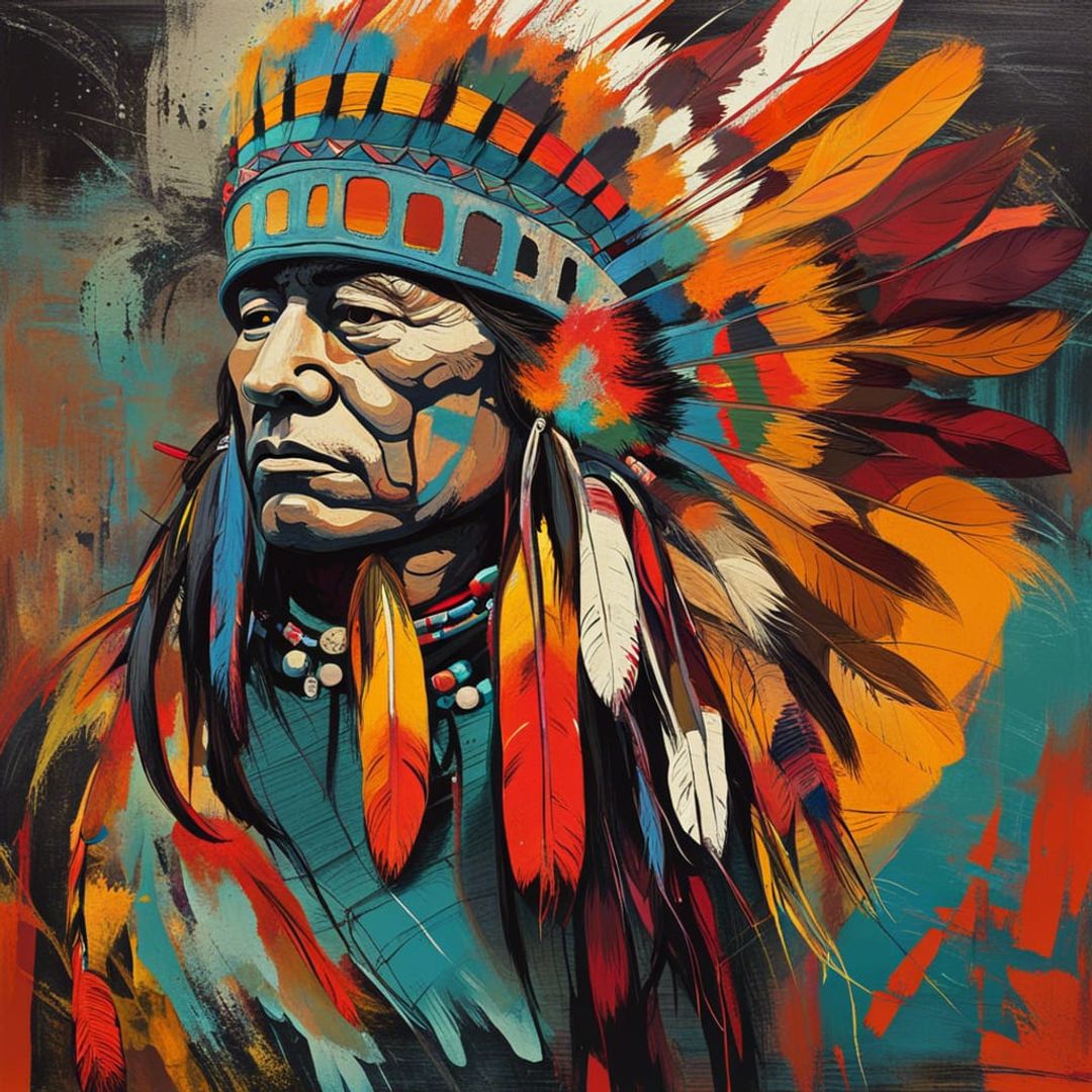 Stoic Native Chief - AI Generated Artwork - NightCafe Creator