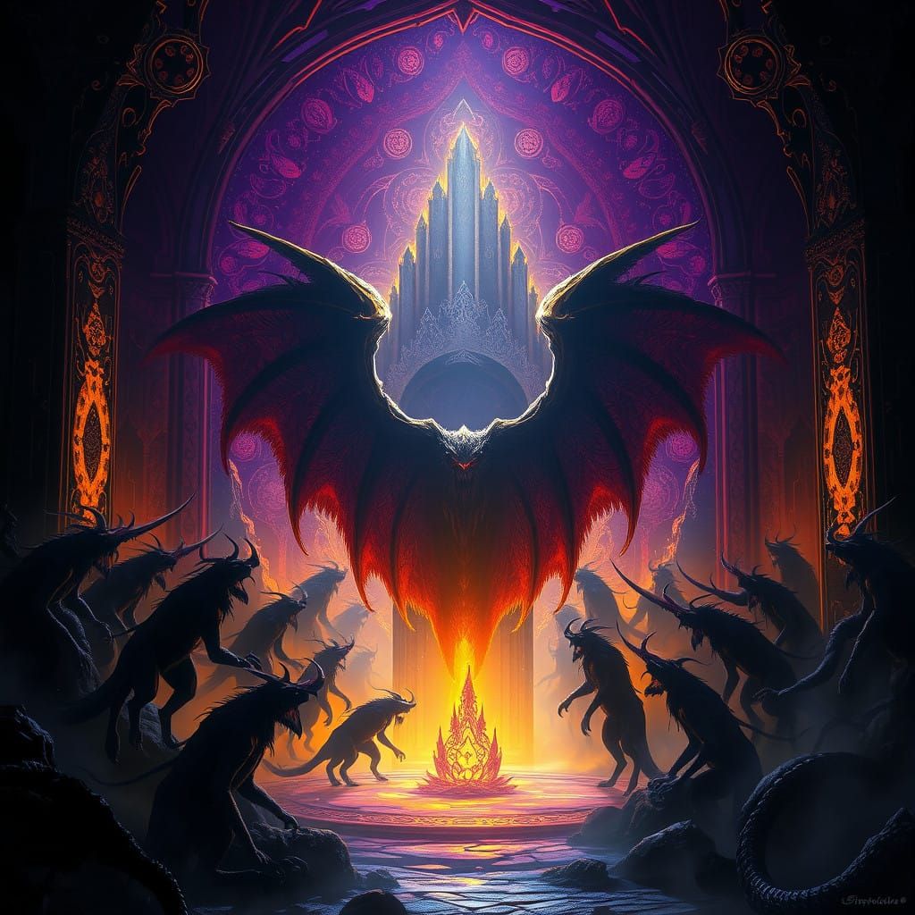 Ethereal Demons Beyond the Black Window - AI Art