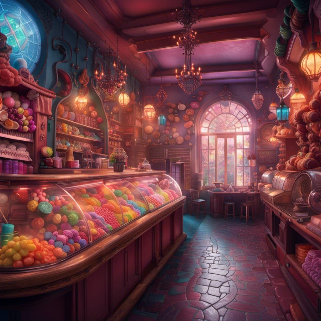 Magical Candy Shop - AI Generated Artwork - NightCafe Creator