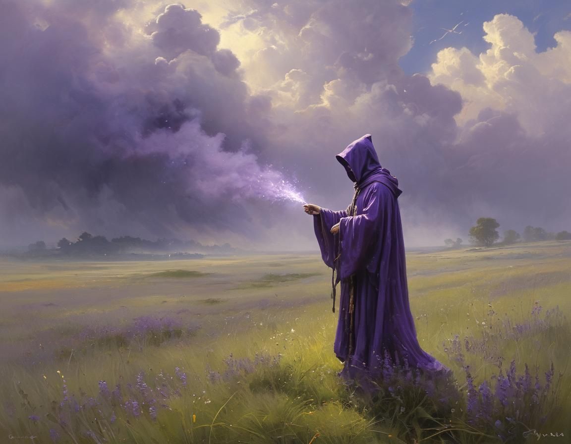 Heavy Weather Lavender Heather Wizard - AI Generated Artwork ...