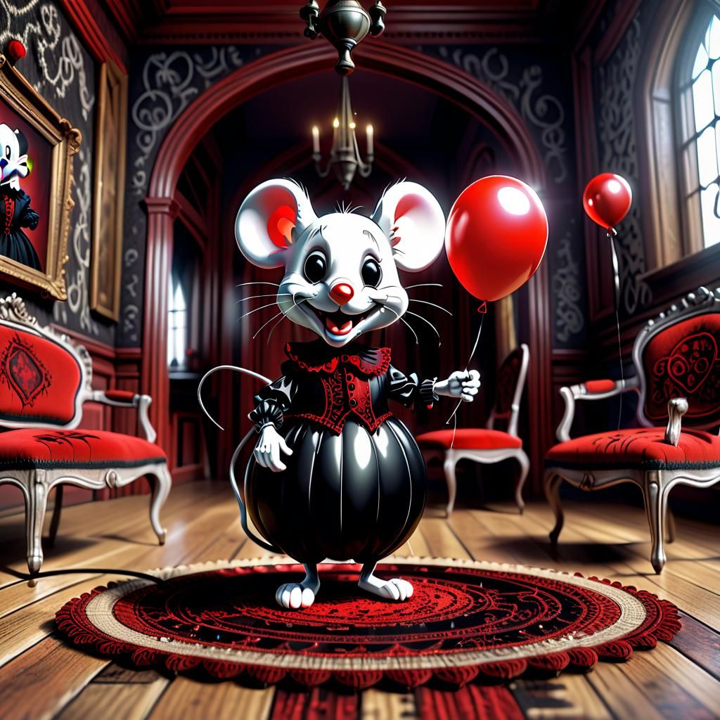 Happy mouse with baloon - AI Generated Artwork - NightCafe Creator