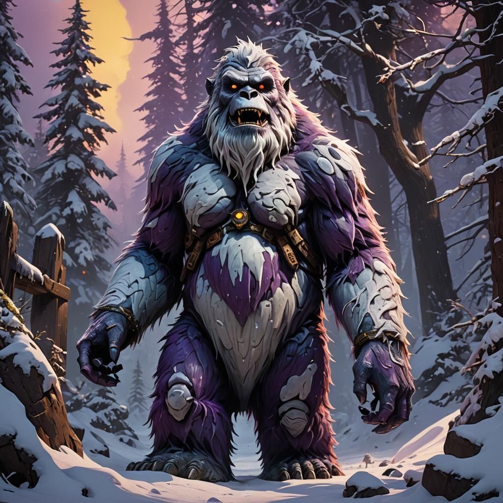 surprised looking at the abominable snowman - AI Generated Artwork ...