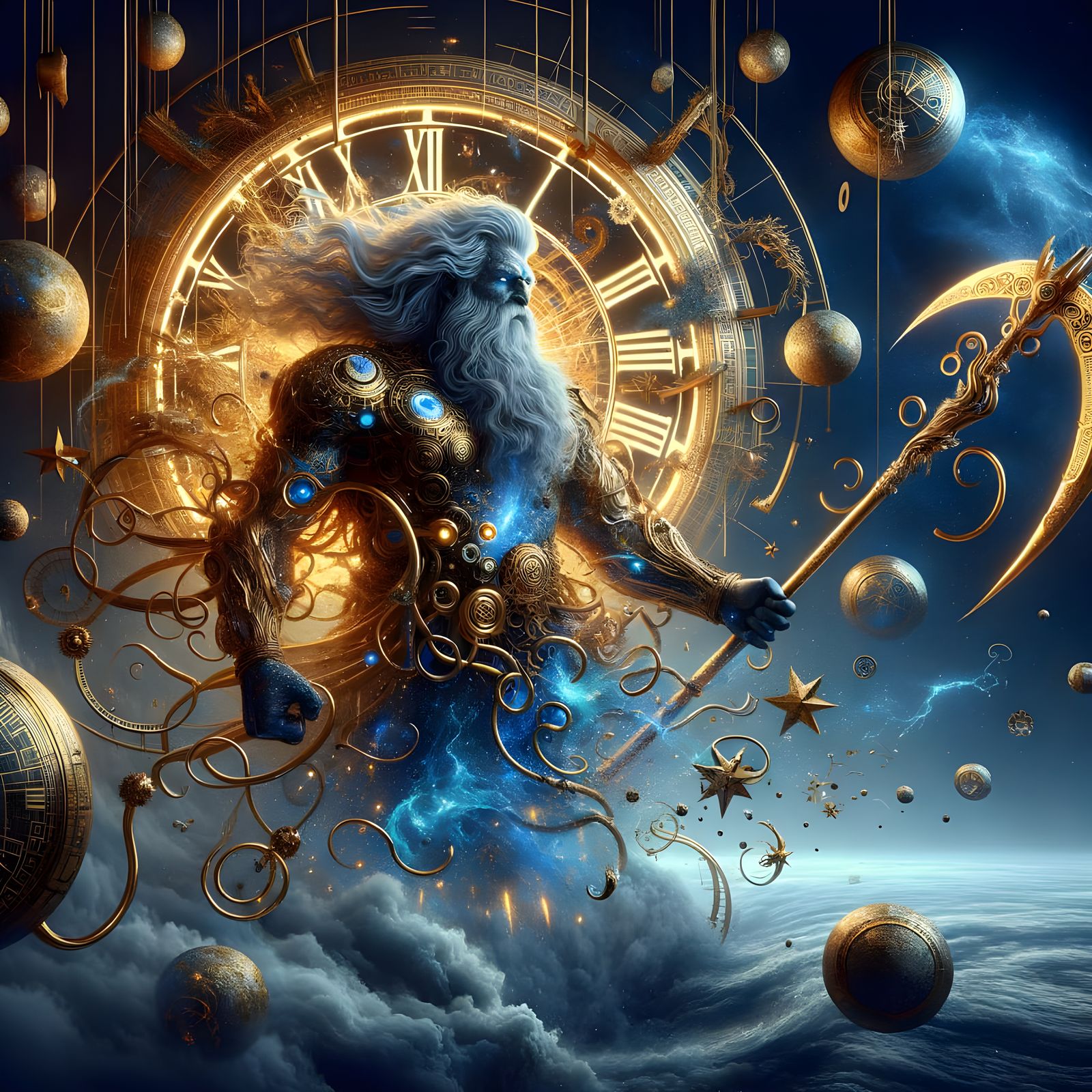 Cronus, the Greek Titan of time and harvest.