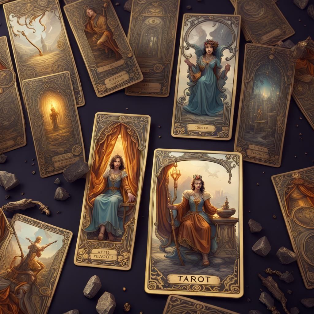 tarot cards layout - AI Generated Artwork - NightCafe Creator