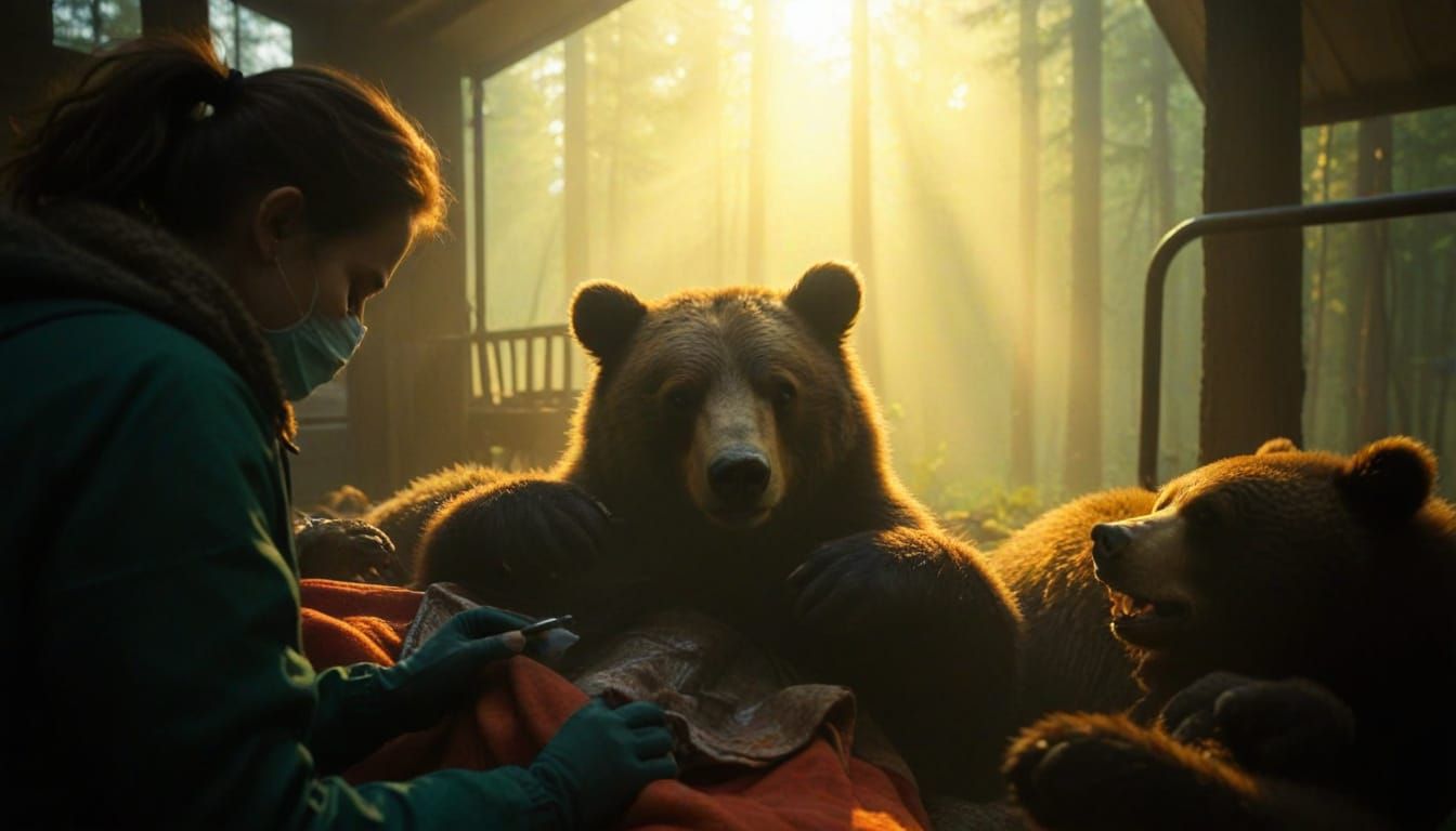 Bears we scar. - Caring for Wounded Bears in a Serene Emeral...