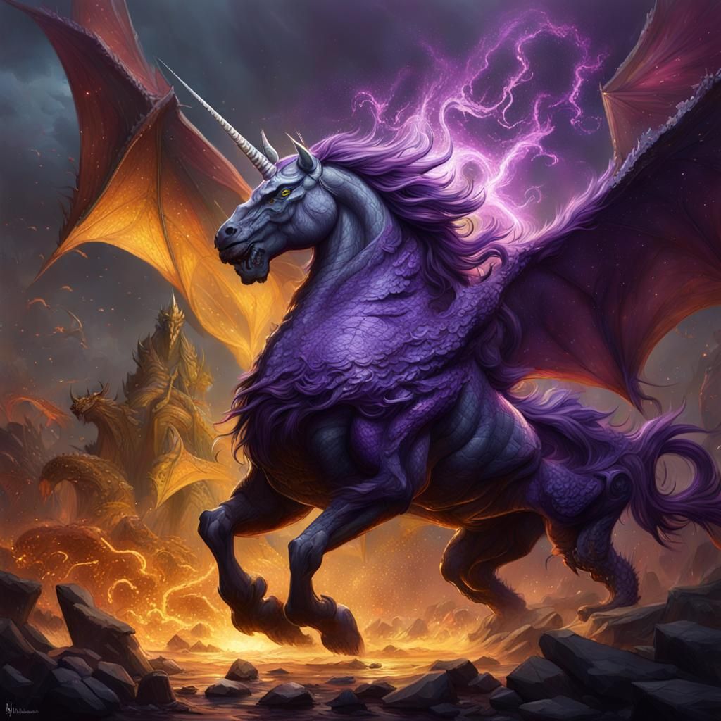 Unicorn dragon hybrid - AI Generated Artwork - NightCafe Creator