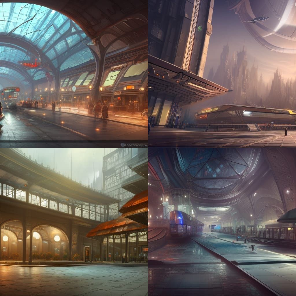 Futuristic Transport Terminal - AI Generated Artwork - NightCafe Creator