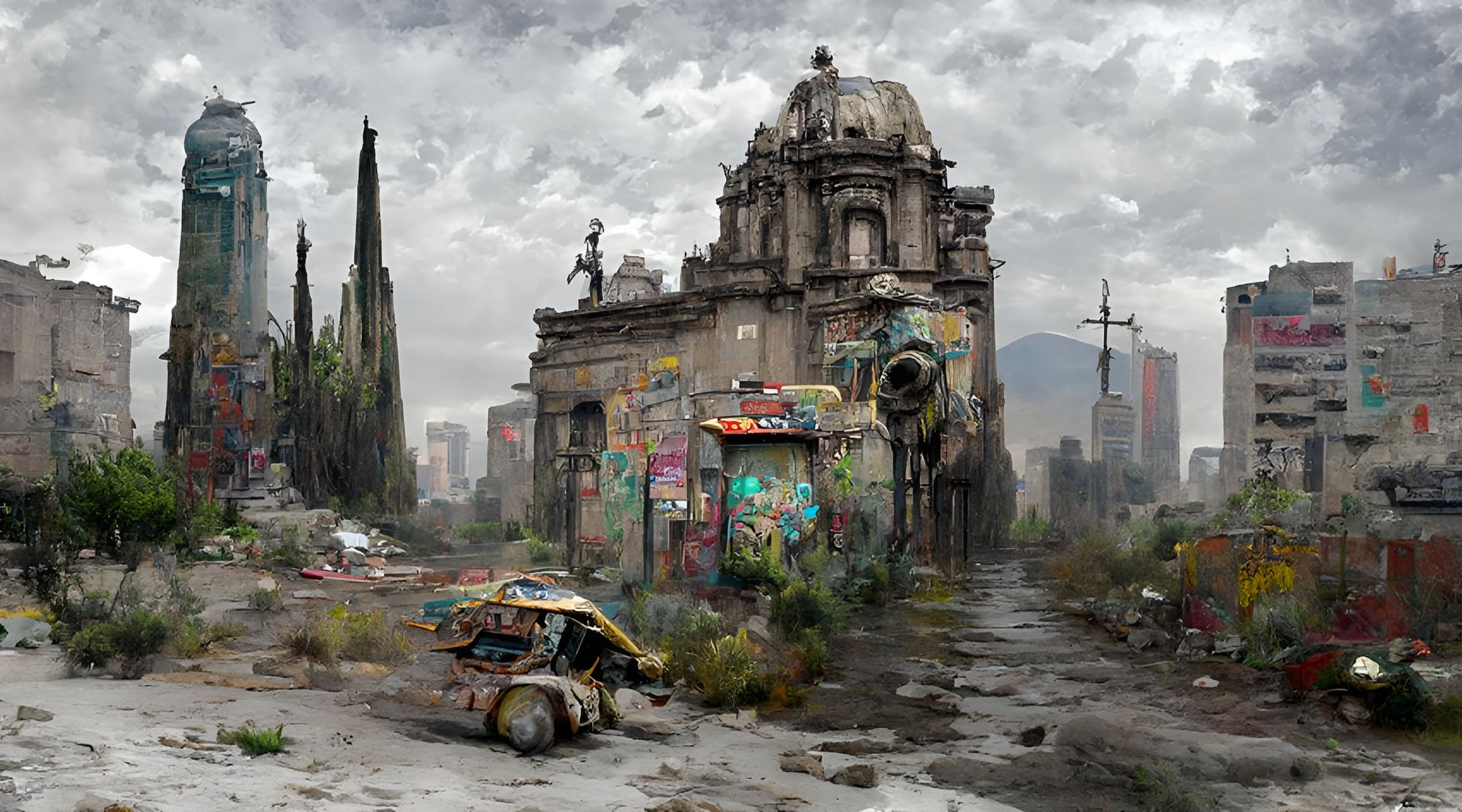 Post Apocalyptic Cities 44 - Mexico City (Creator: Arachnix) : r/nightcafe