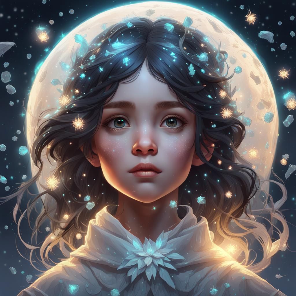 adorable moon princess, white as snow and hair black as night ...