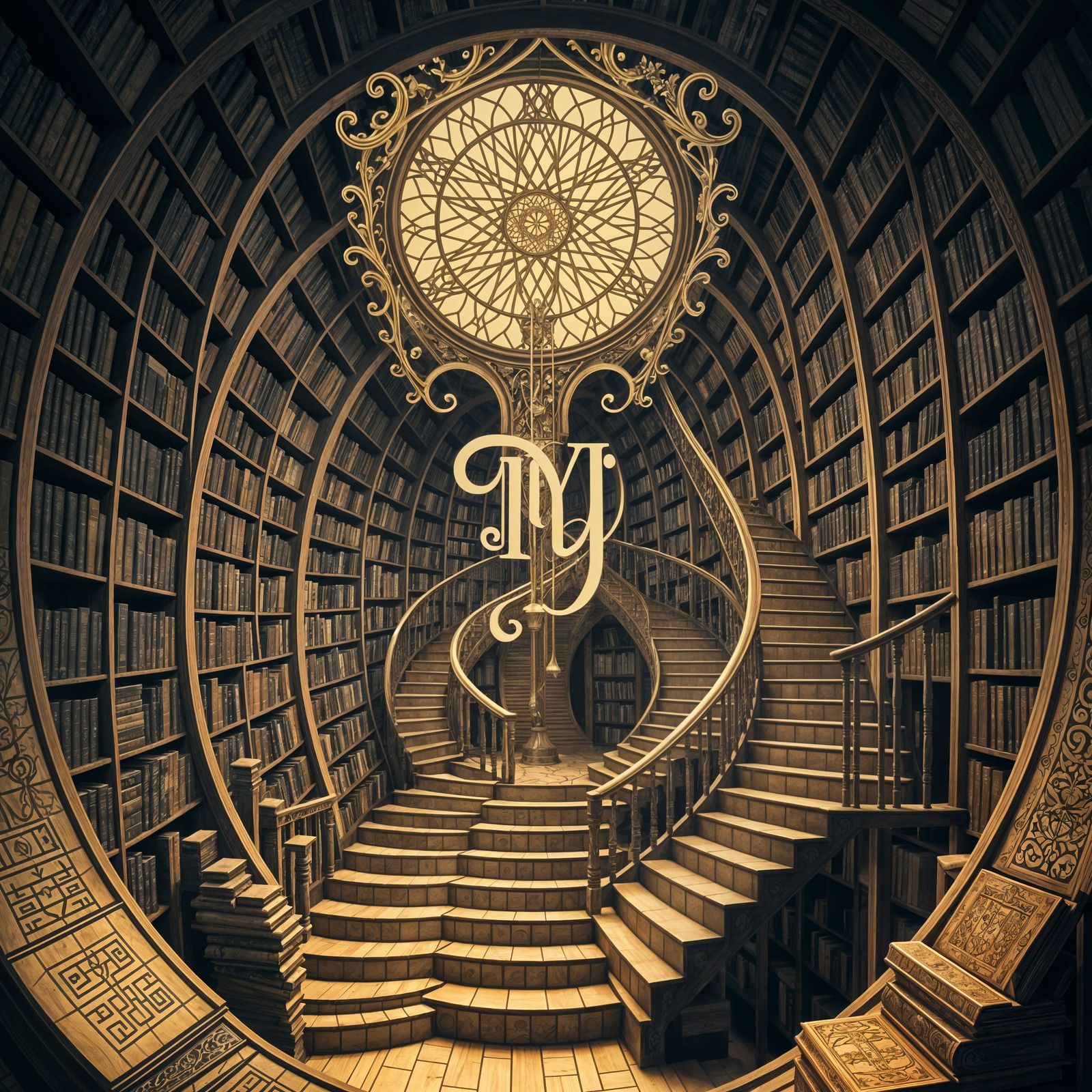 Infinite Library of Whispers: A Bibliophile's Drea... - AI Art