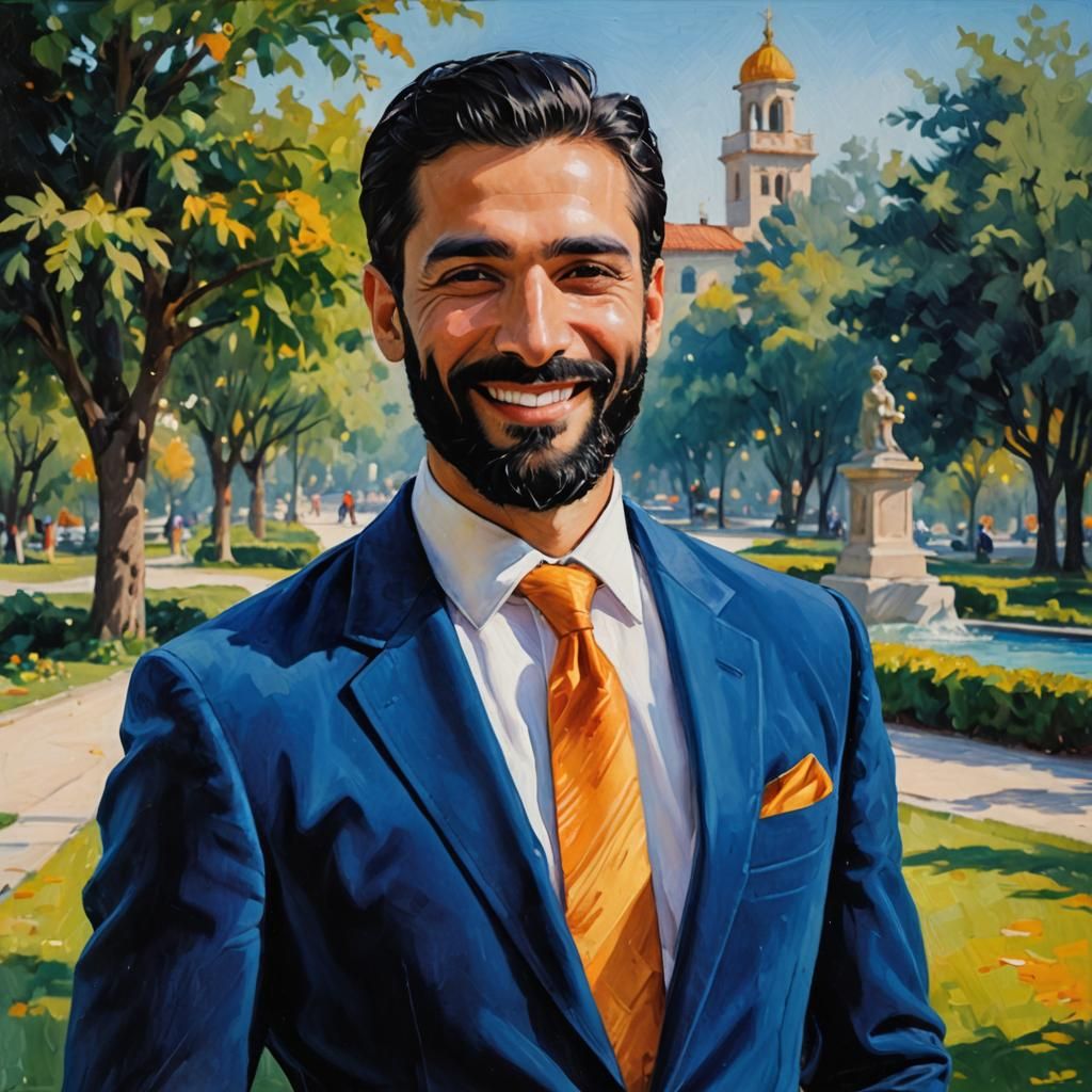 Juan Álvarez loves blue velour suits and ties with strong colours ...