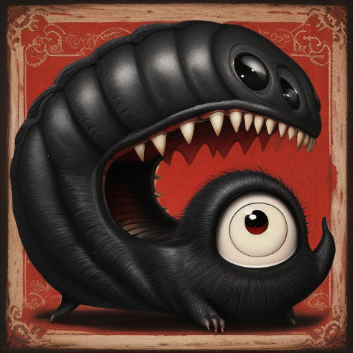 Space Beetle - Elegant Chibi Space Beetle with Oversized Eye...