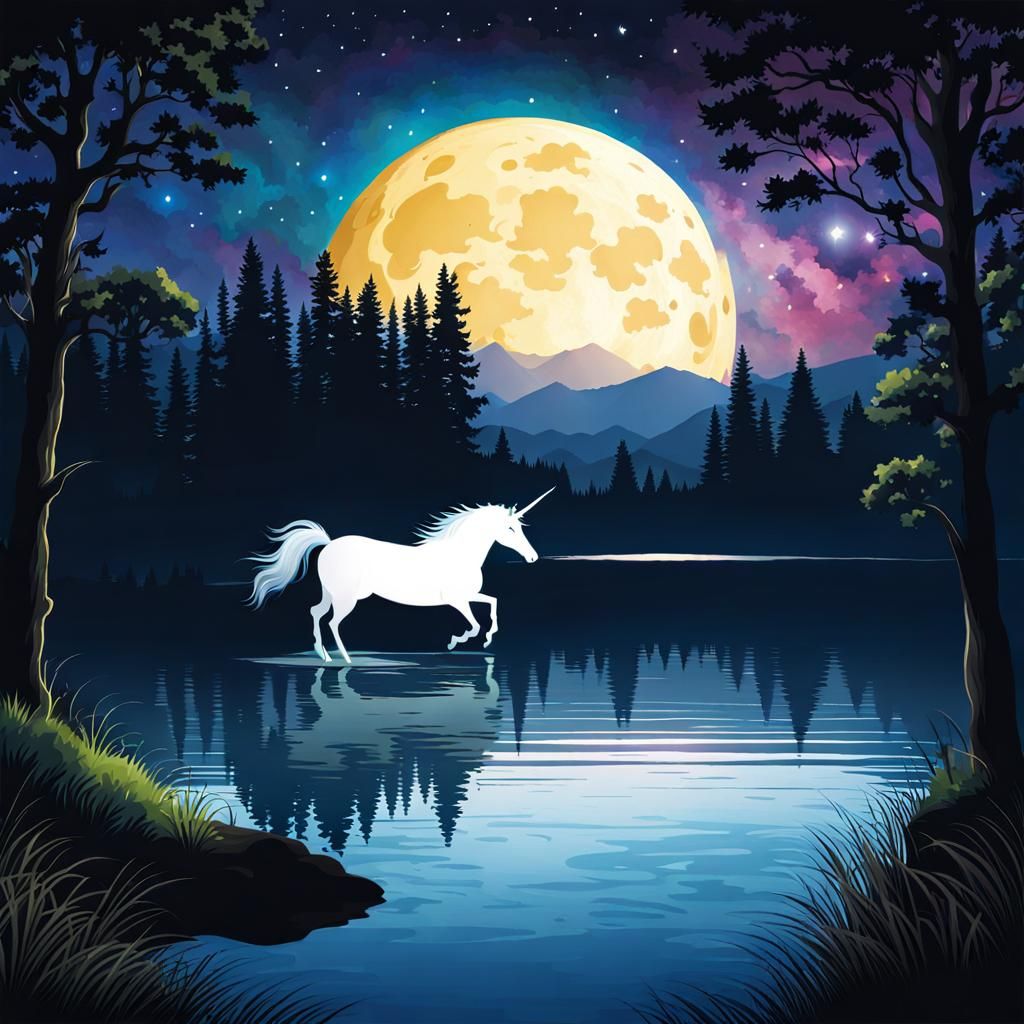 Moonlight Unicorn Scene
