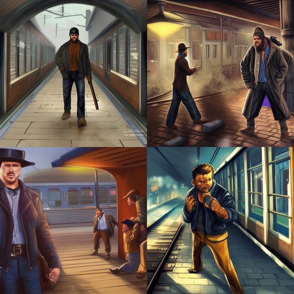 Jesse James robbing a train station - AI Generated Artwork - NightCafe ...