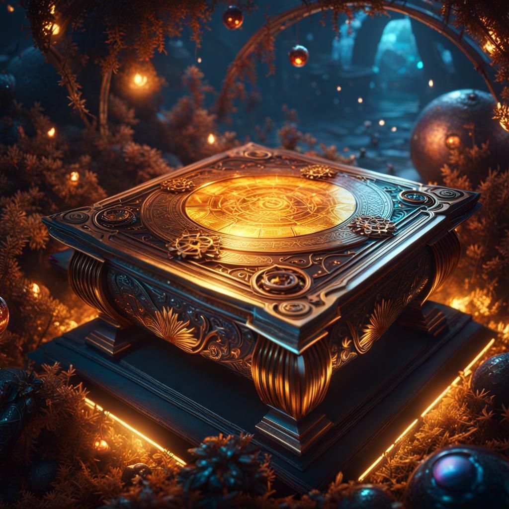 Holographic Treasure map :: Cinematic atmospheric beautiful composition ...