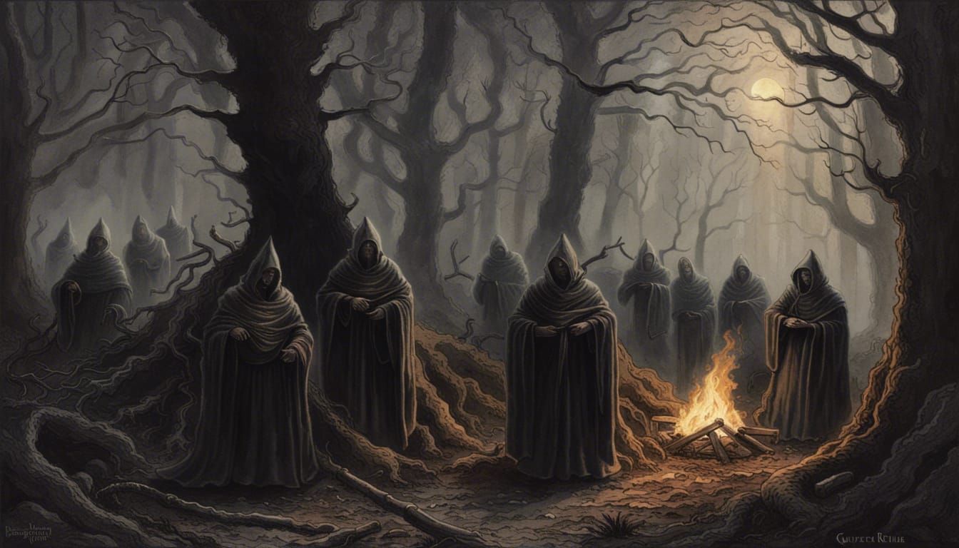 Arcane Pyre Gathering - AI Generated Artwork - NightCafe Creator