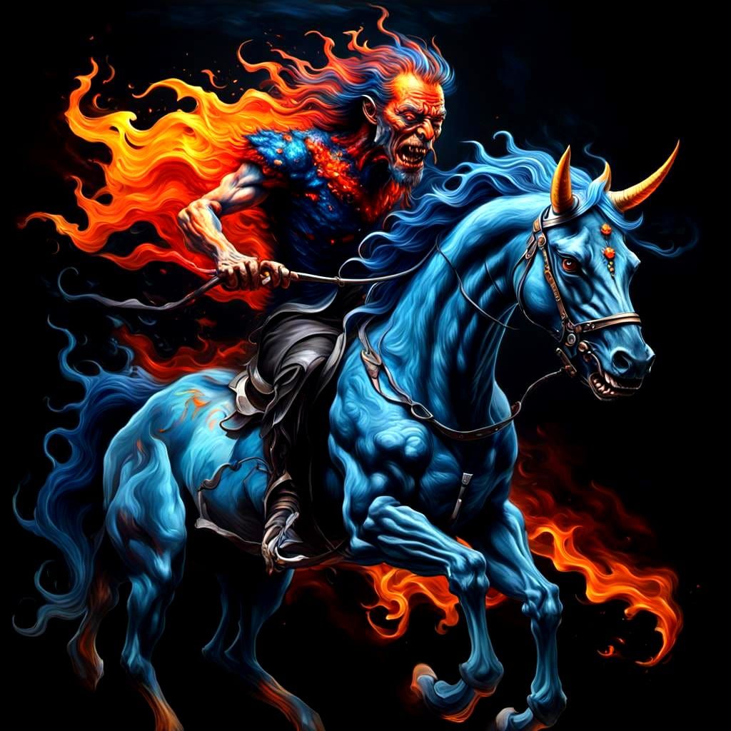 Le cavalier de l'enfer - Majestic Demon Rider on a Hellish ...