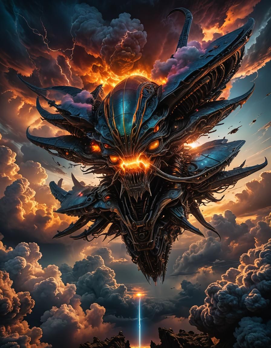 Hellfire Leviathan - AI Generated Artwork - NightCafe Creator