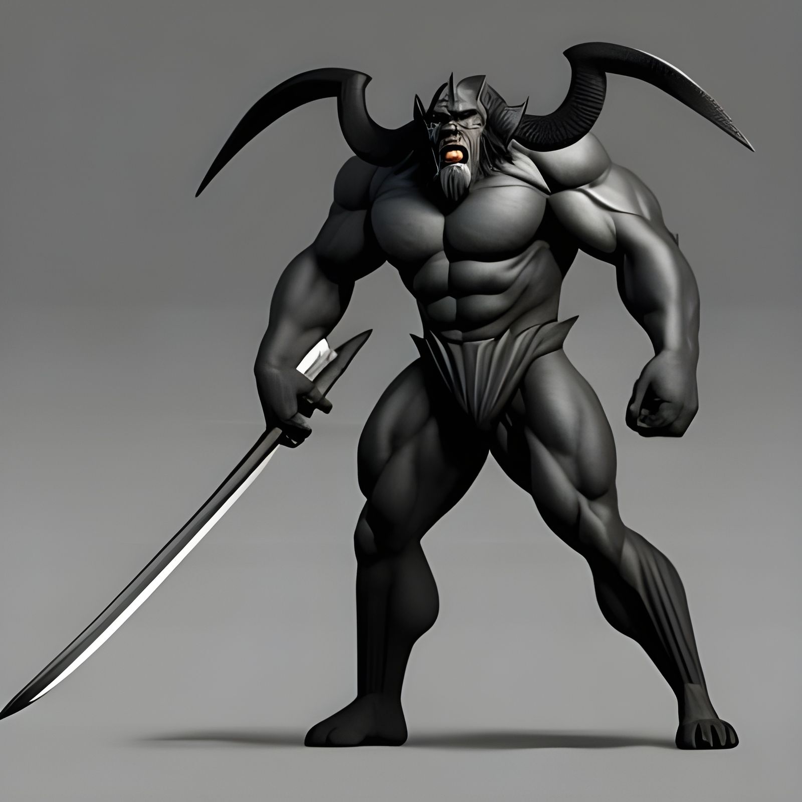 Grey demon - AI Generated Artwork - NightCafe Creator