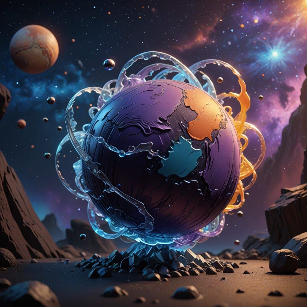 Planet Pluto in the solar system - Vibrant Hyperrealistic Co...