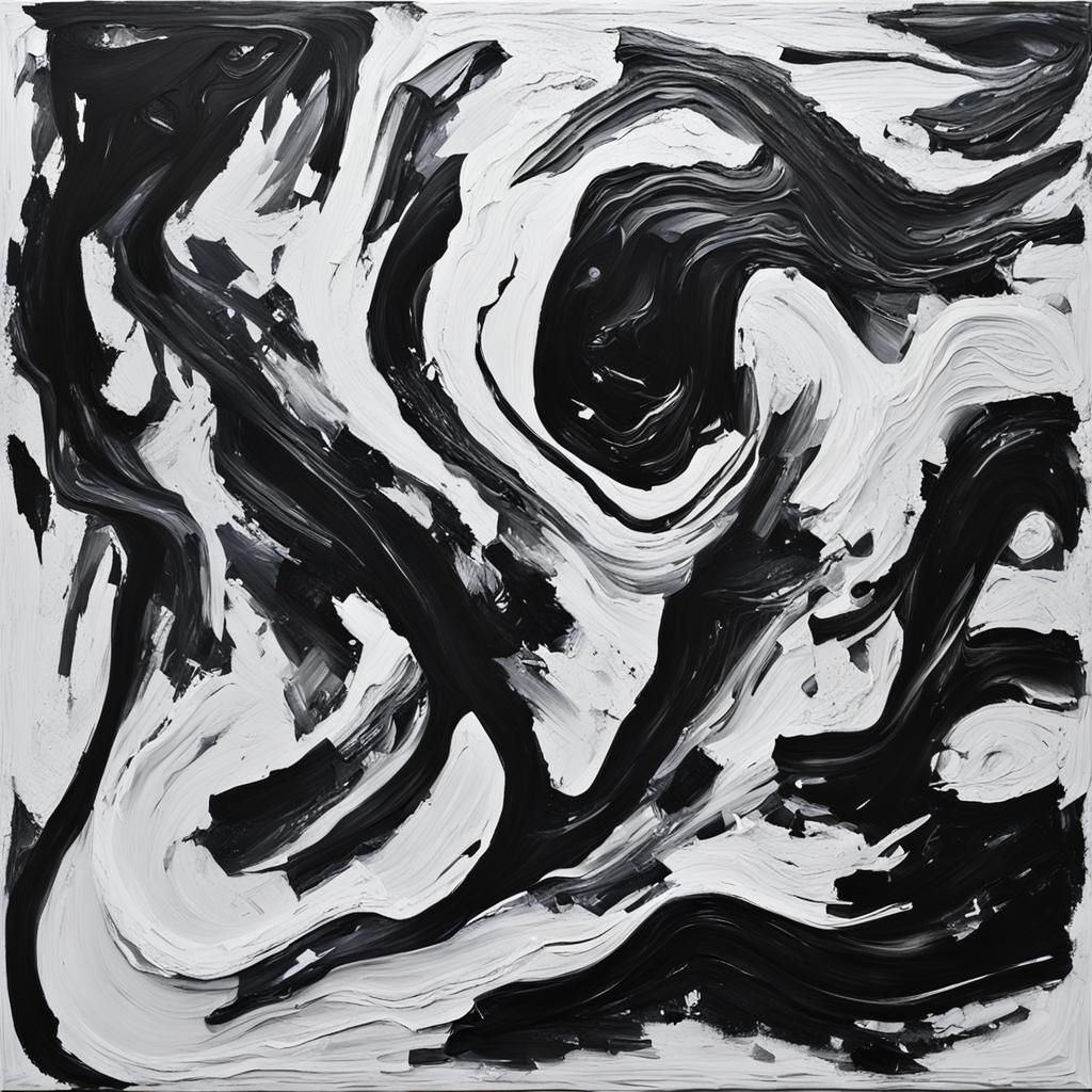 Impasto abstract bw swirl - AI Generated Artwork - NightCafe Creator