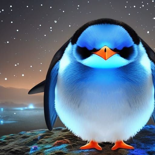 bioluminescent Cute Young Penguin - AI Generated Artwork - NightCafe ...