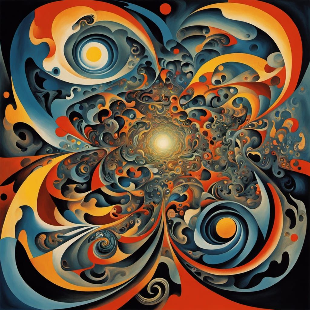 Surrealist Art Explosion with Hyperbolic Geometry - AI Art