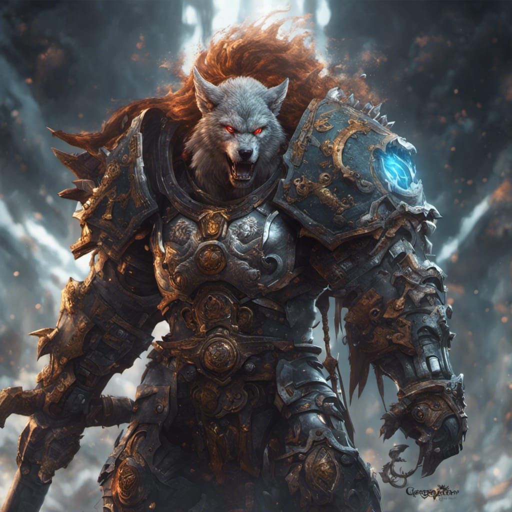 Cyber Wolf Barbarian - AI Generated Artwork - NightCafe Creator