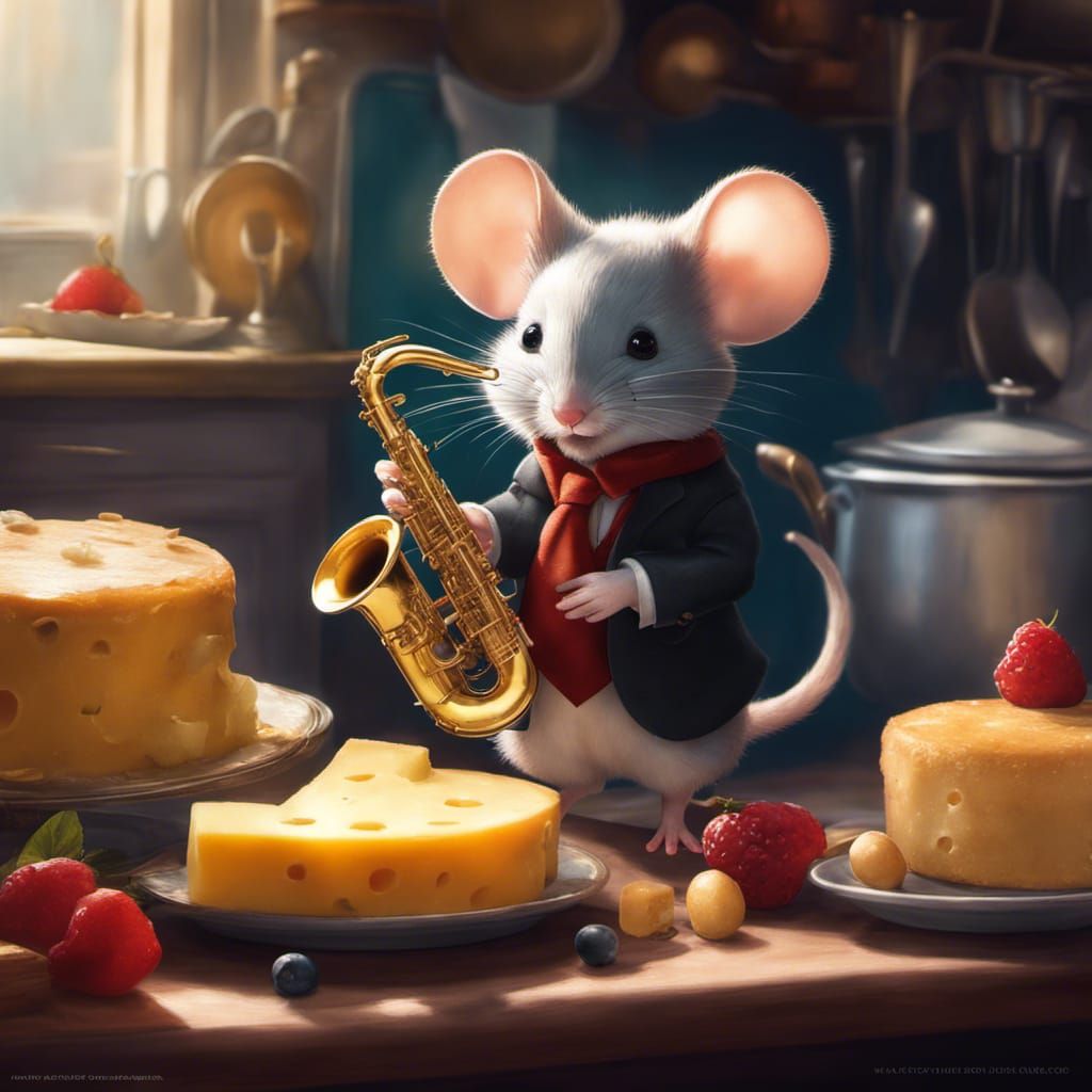 A mouse playing Saxophone 4 - AI Generated Artwork - NightCafe Creator